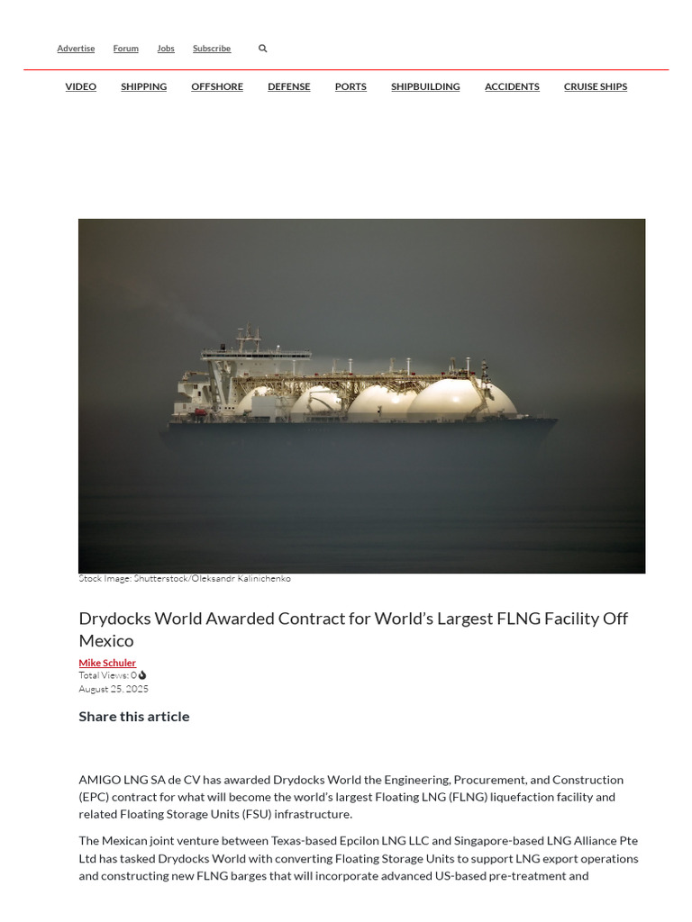 World's Largest FLNG Facility Contract Awarded | PDF | Liquefied ...
