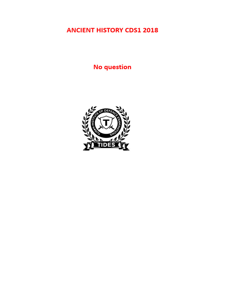 HISTORY ANCIENT CDS 2019 2023 - Opt | PDF