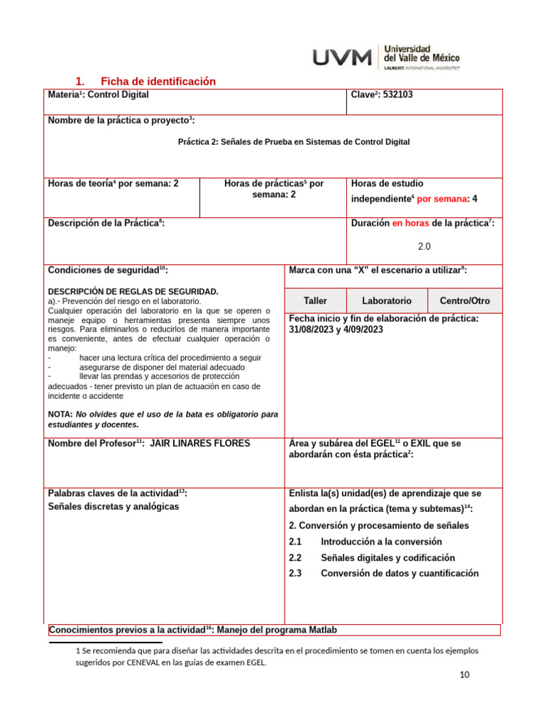 Práctica de Señales en Control Digital | PDF