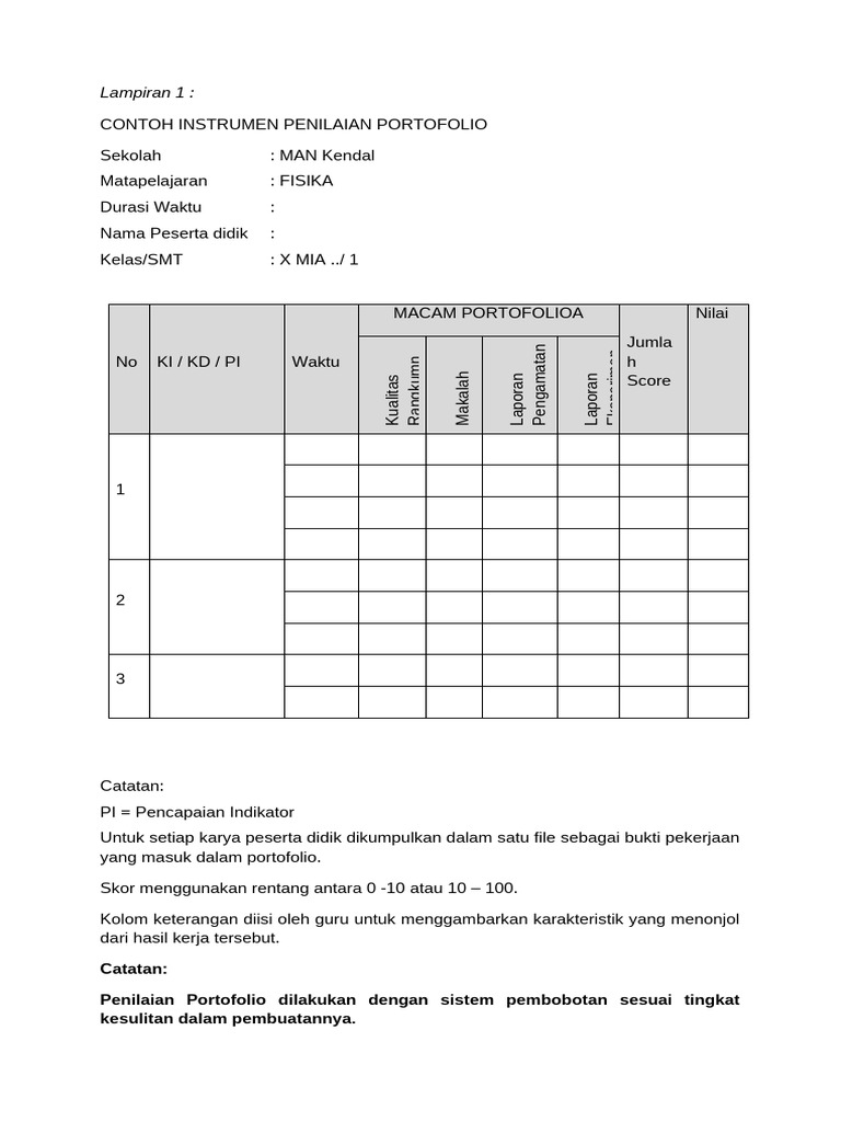Instrumen Penilaian Kurikulum Merdeka | PDF