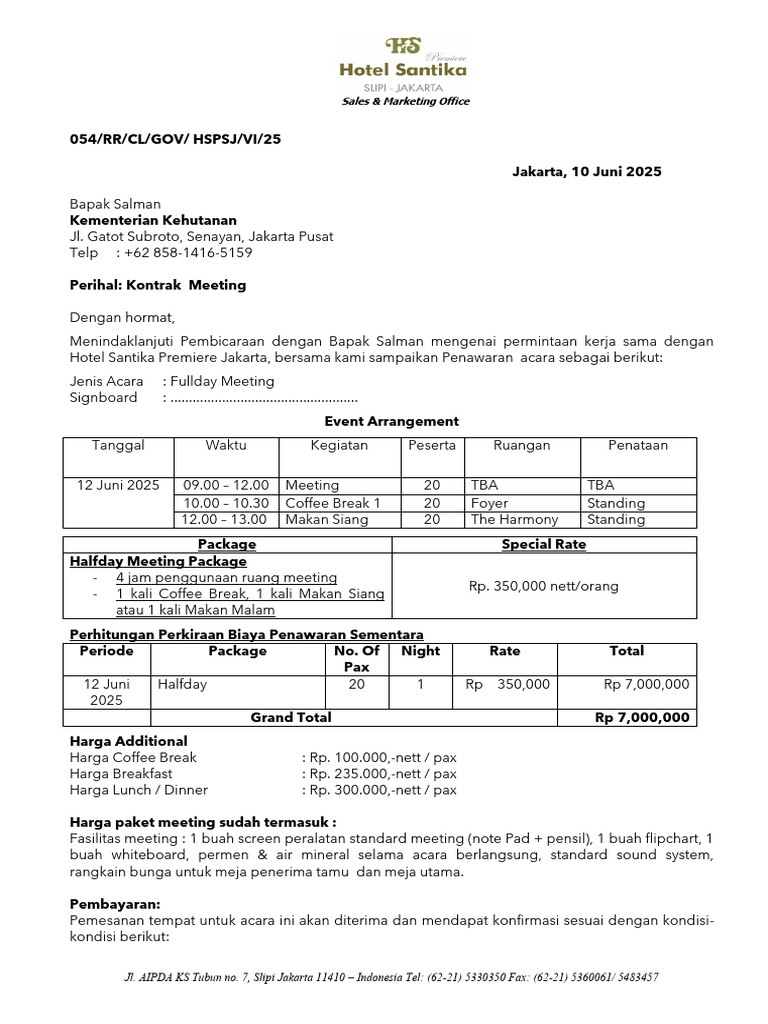 054 - Kementerian Kehutanan On 12 June 2025 (Pak Salman) | PDF