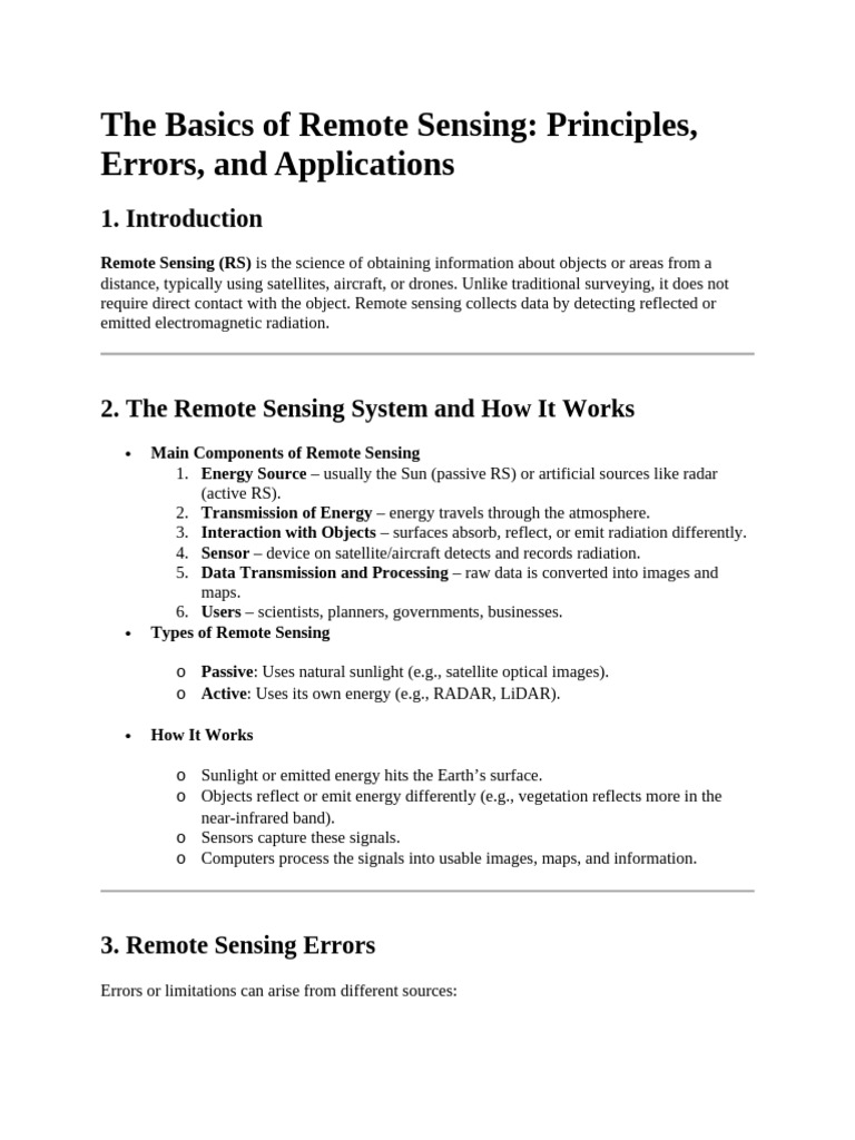 Remote Sensing: Principles and Applications | PDF | Remote Sensing ...