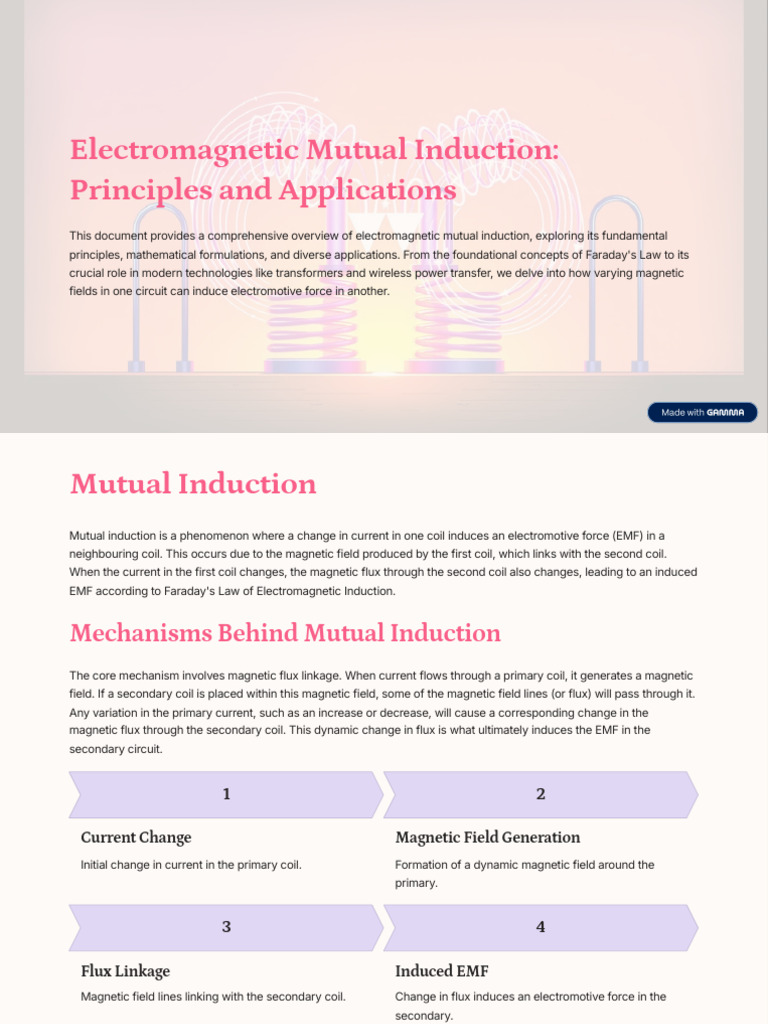 Electromagnetic Mutual Induction Principles and Applications | PDF | Electromagnetic Induction ...