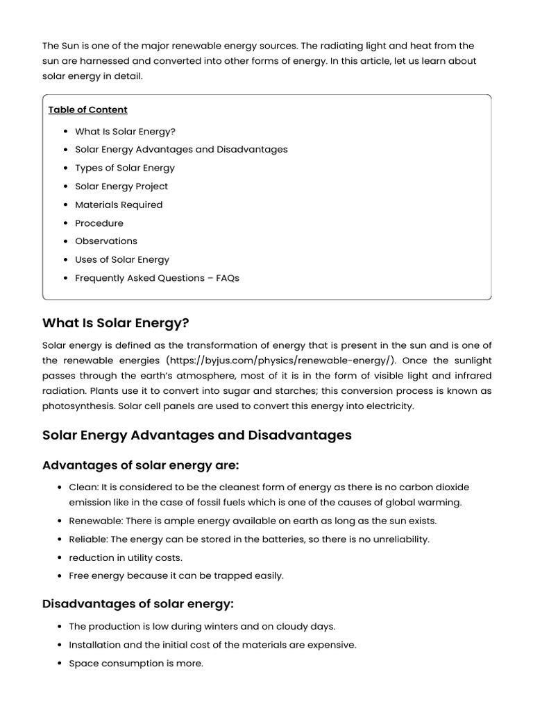 Physics Solar Energy Project | PDF | Solar Energy | Solar Power