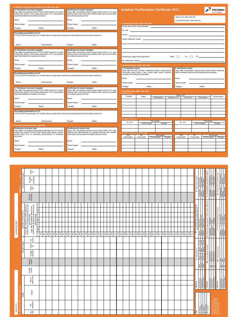 Cetak - 6. Isolation Confirmation Certificate (ICC) - New 31x44cm - R3 ...