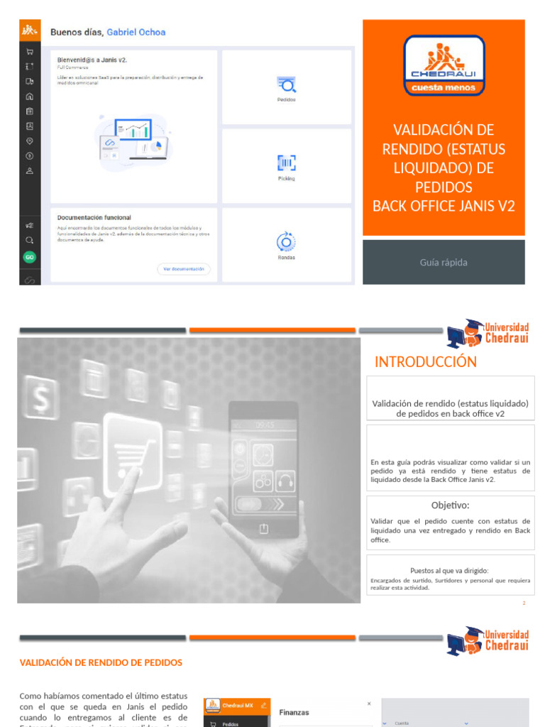 Validaci N de Rendido de Pedidos (Estatus Liquidado) | PDF
