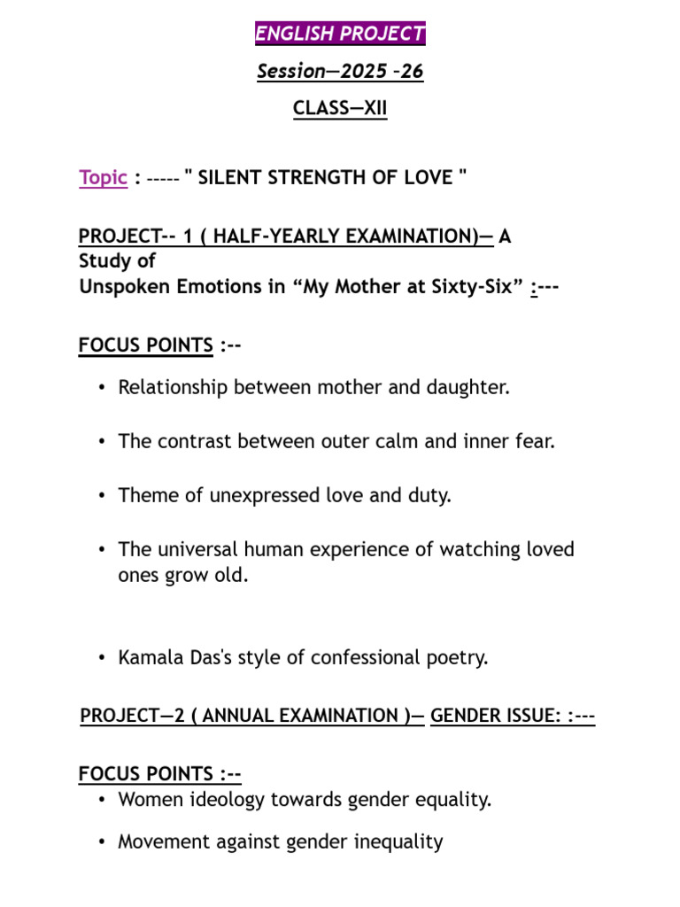Class 12 English Project Guidelines 2025-26 | PDF