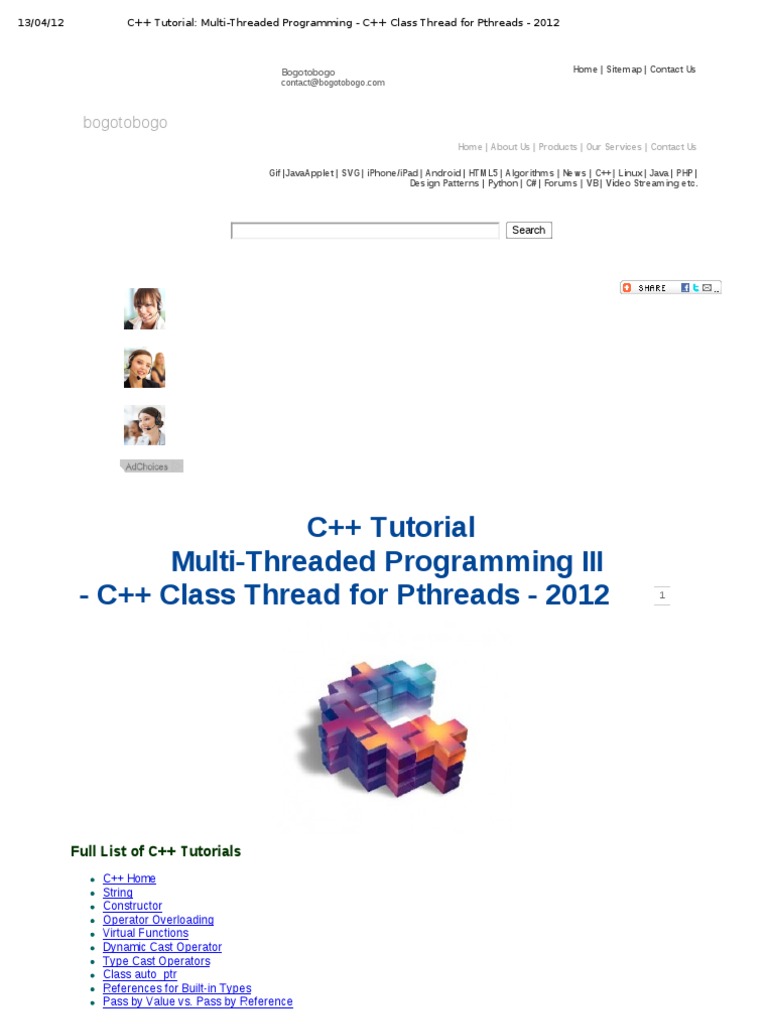 C++ Tutorial - Multi-Threaded Programming - C++ Class Thread For Pthreads - 2012 | PDF | C++ ...