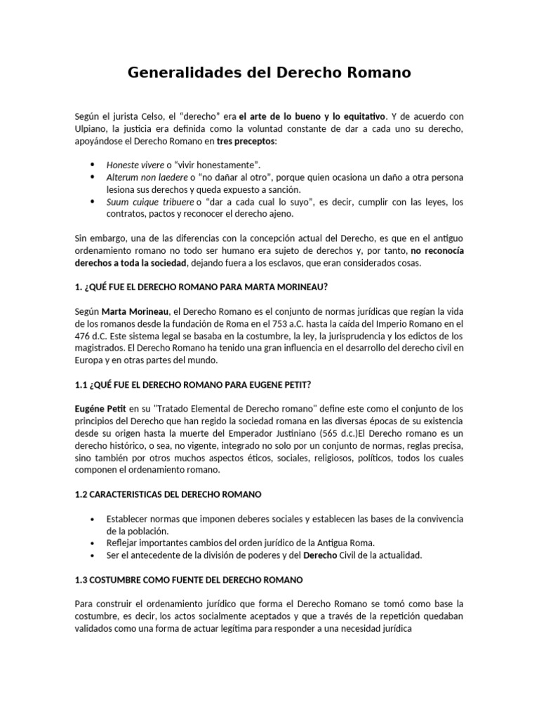 Generalidades Del Derecho Romano: Honeste Vivere Alterum Non Laedere ...