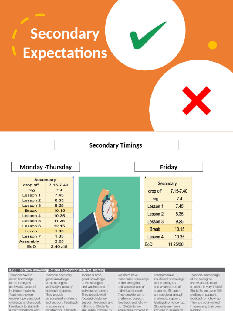 Secondary Expectations 1 | PDF | Learning | Teaching