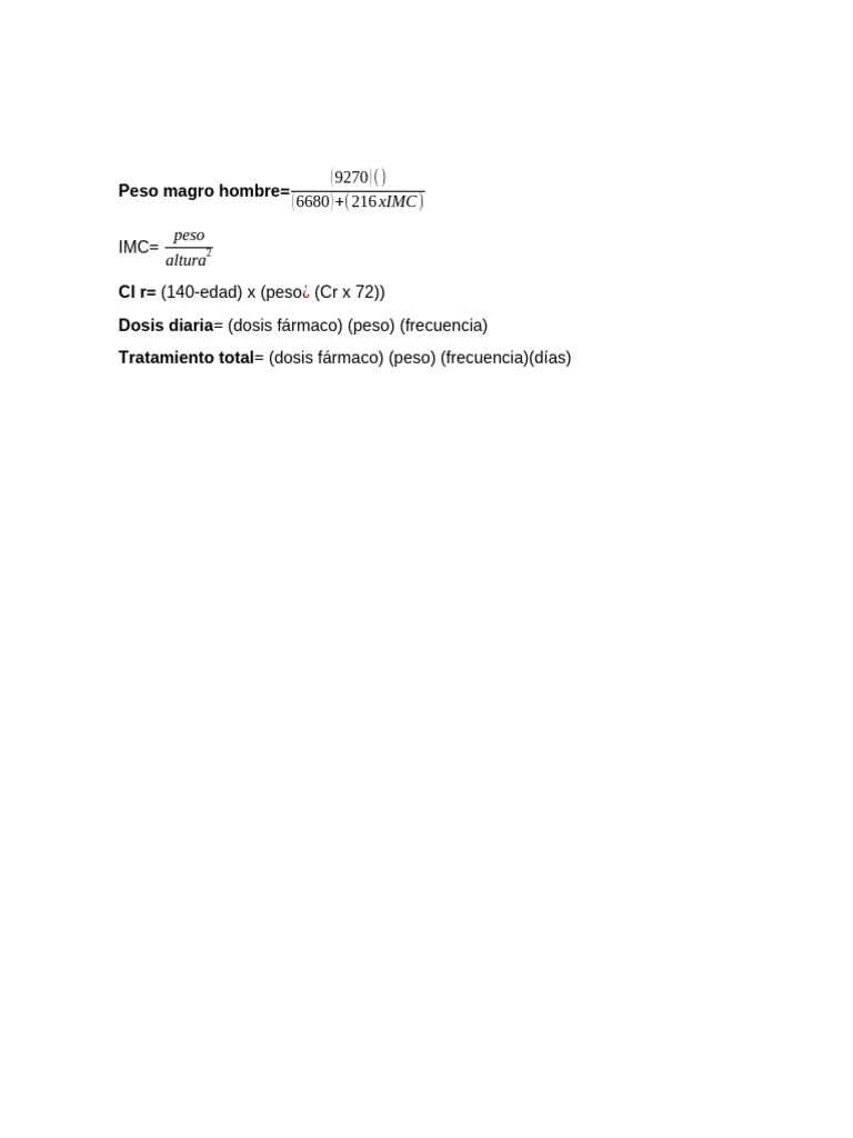 Formulas Farma Dosificacion | PDF