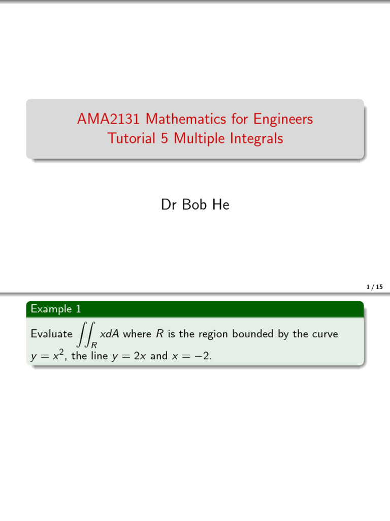 Multiple Integrals Tutorial for Engineers | PDF | Differential Geometry ...