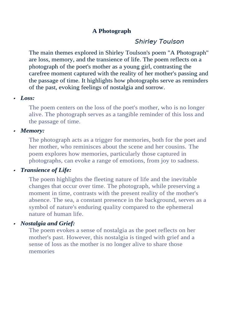 A Photograph Notes | PDF