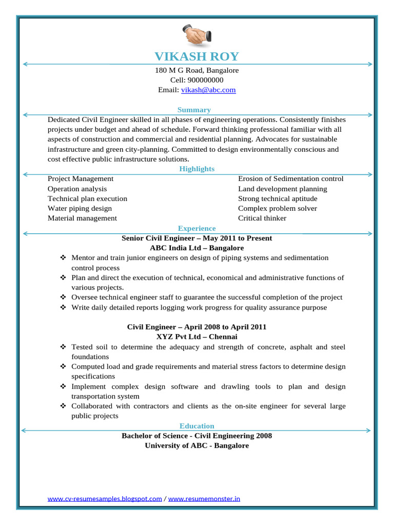 Civil Engineer Resume of Vikash Roy | PDF | Civil Engineering | Engineering