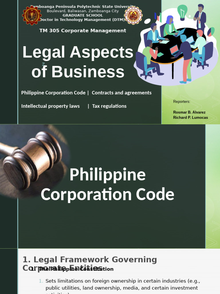Philippine Corporation Code - ZPPSU - DTM - LUMOCAS | PDF ...