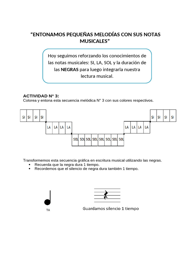 II Bimestre 2do Sesion N 2 2025 Entonamos Pequenas Melodias Con Sus ...