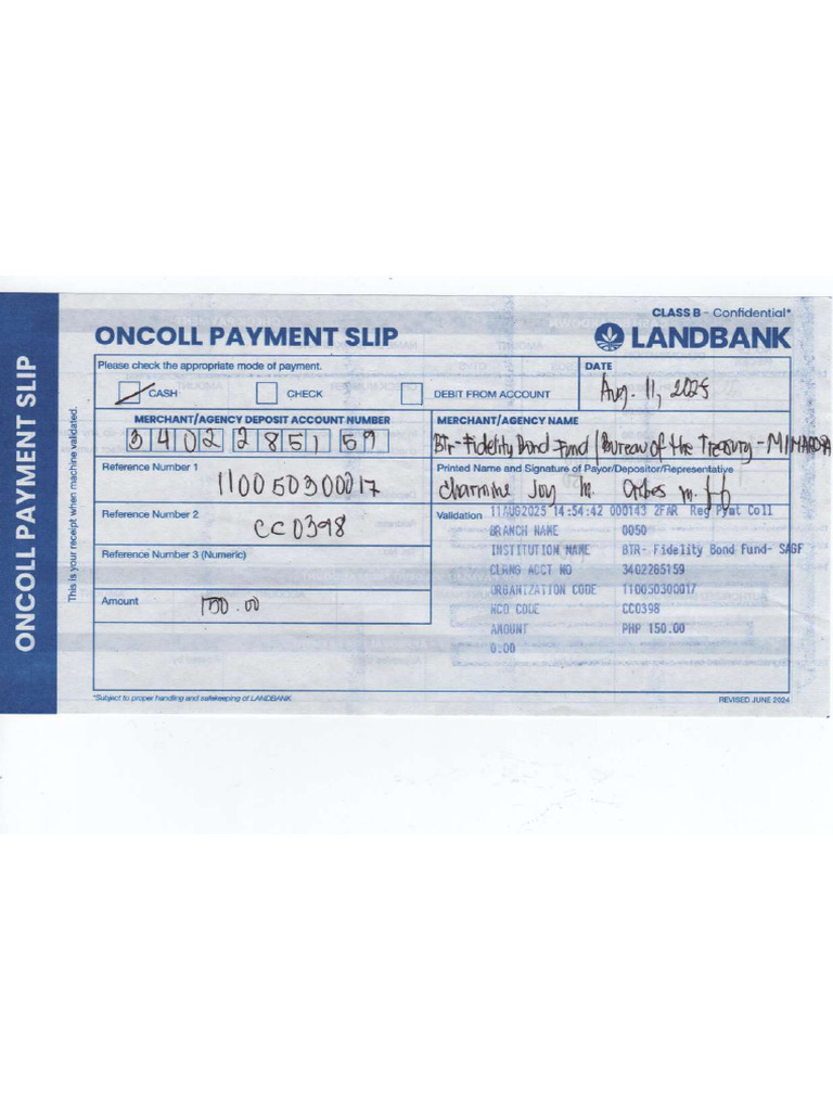 Oncoll Payment Slip | PDF