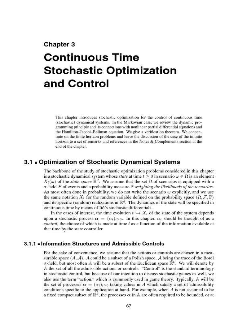CH 3 | PDF | Dynamical System | Stochastic Process