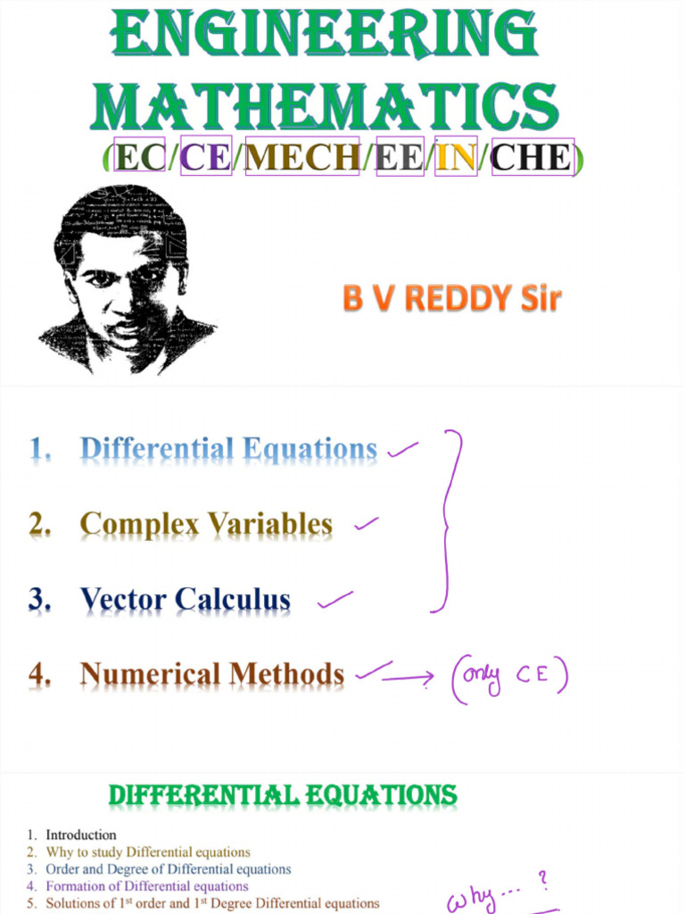 Differential Equations - Full Notes (BVREDDY Sir) | PDF