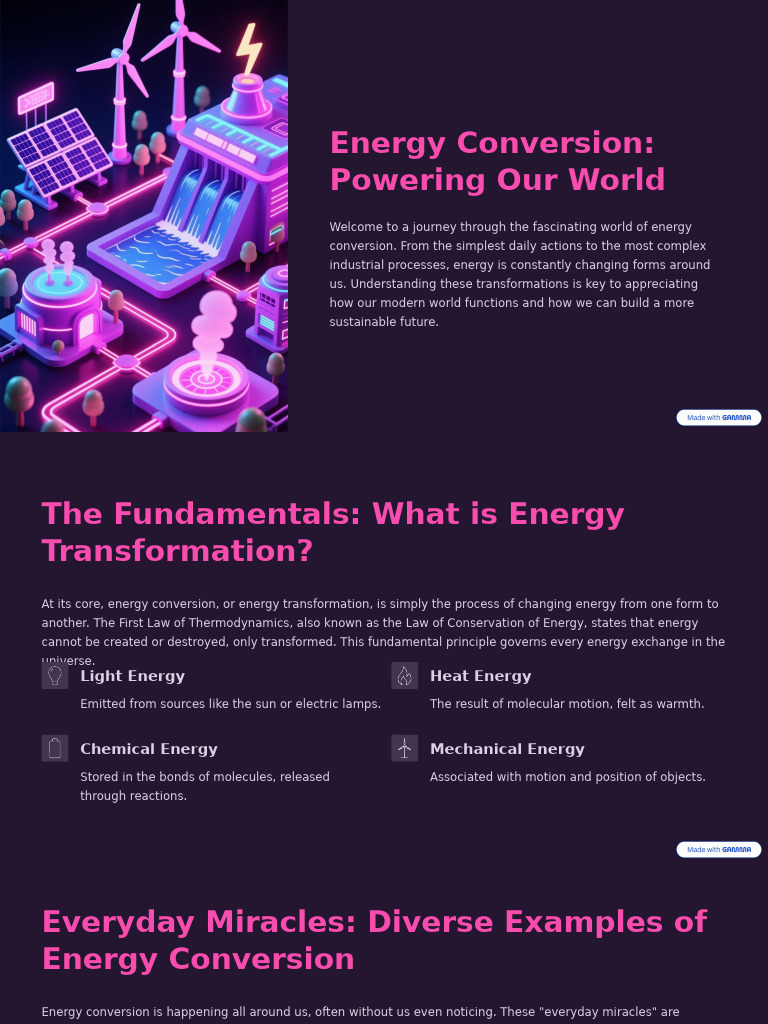 Energy Conversion: Transforming Power Efficiently | PDF | Efficient ...
