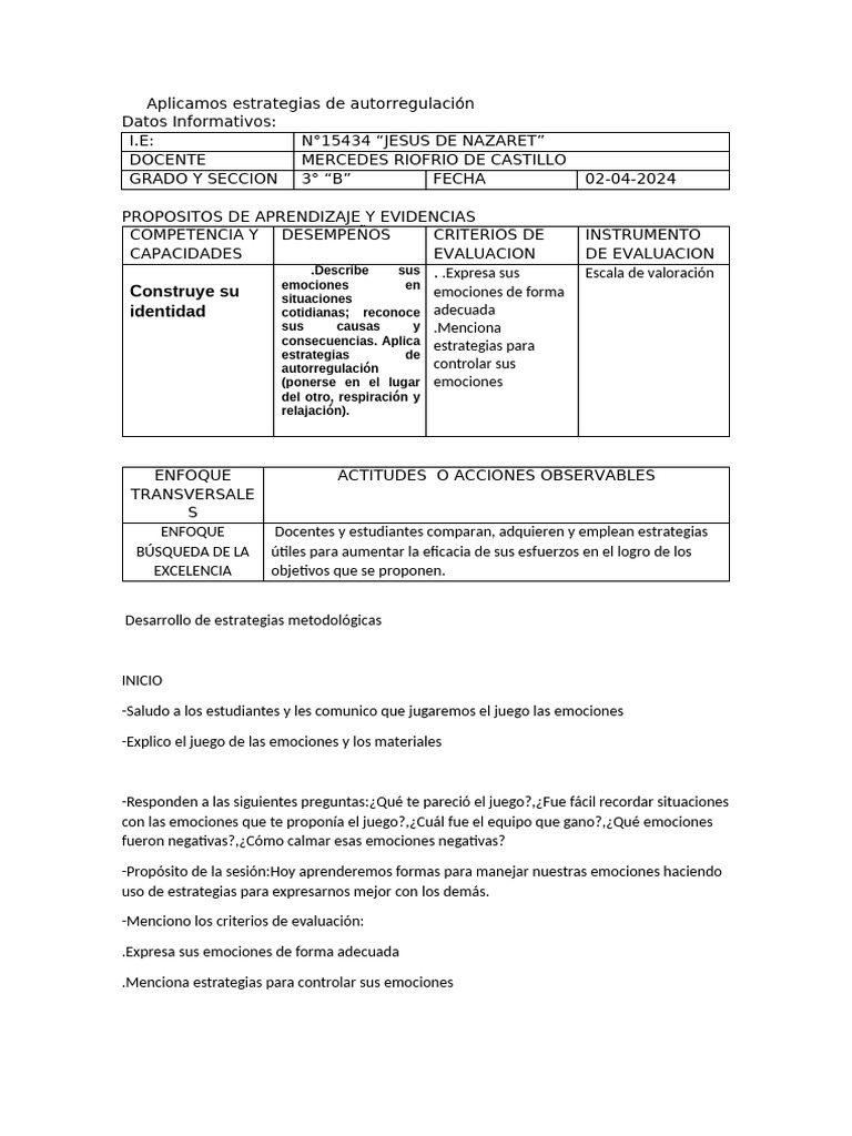 Estrategias de Autorregulación Emocional | PDF | Biblia | Las emociones