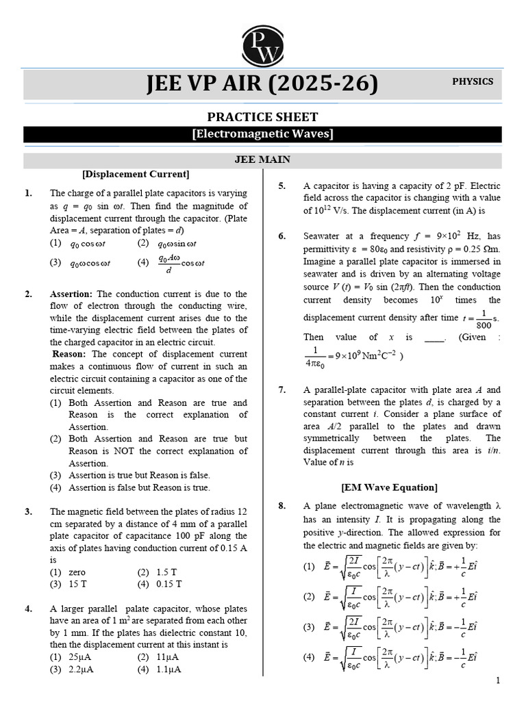 Electromagnetic Waves | PDF | Capacitor | Waves
