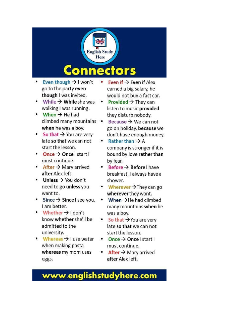 Conectores en Ingles | PDF