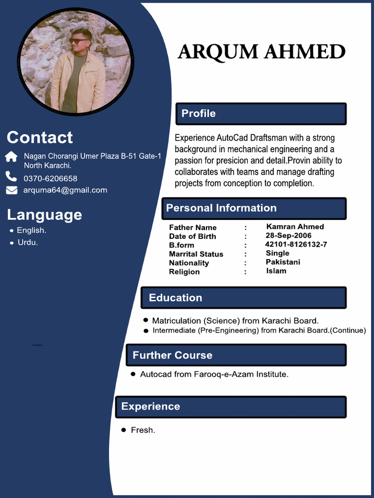 AutoCAD Draftsman Profile: Kamran Ahmed | PDF
