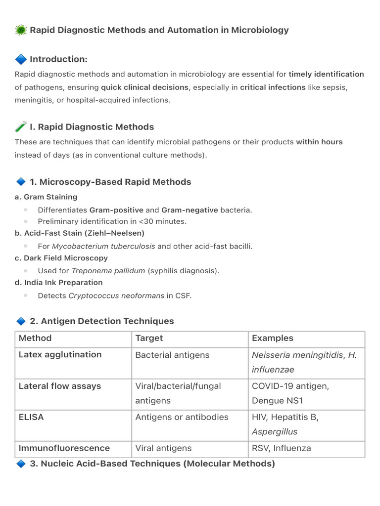 ? Rapid Diagnostic Methods and Automation in Microbiology | PDF ...