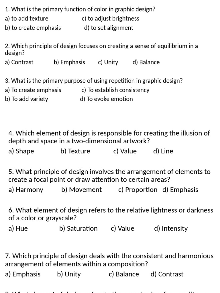 Key Principles and Elements of Design | PDF