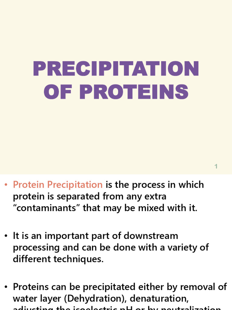 Protein Precipitation Techniques | PDF | Precipitation (Chemistry ...