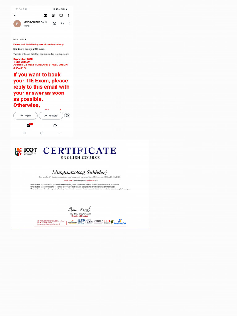 Tie Booking and Certificate | PDF
