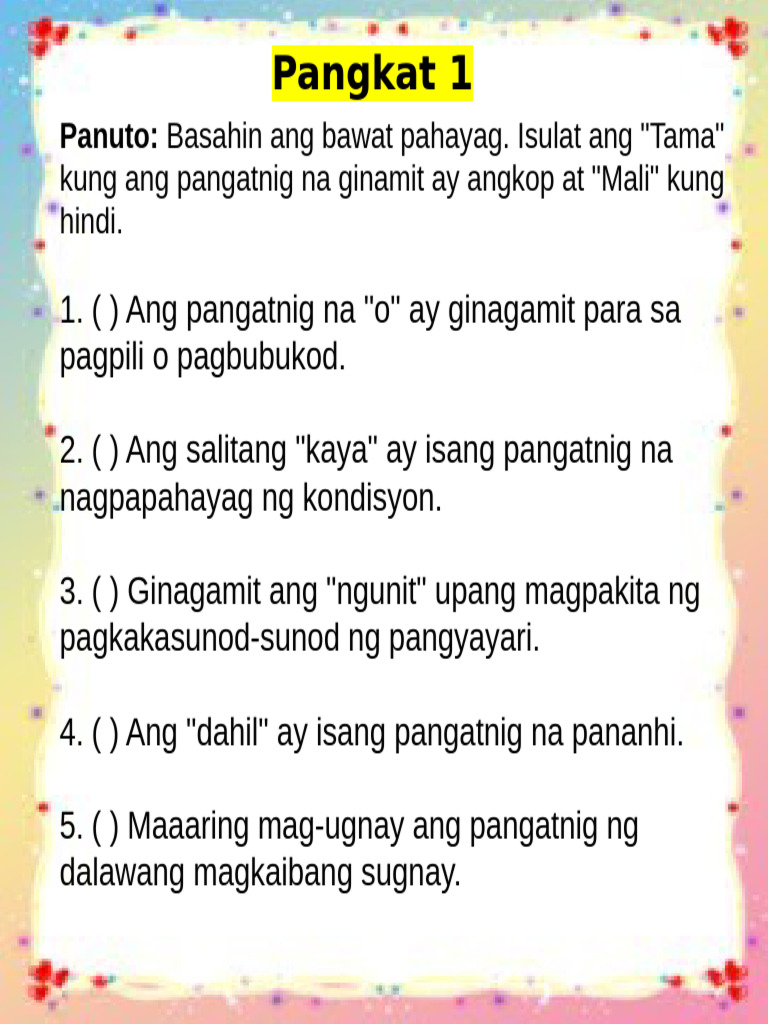 Tarpapel Pangatnig | PDF