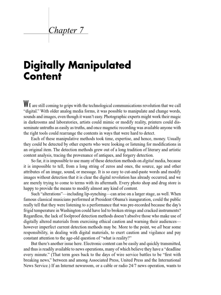 Ethics of Digital Manipulation | PDF | Sound Recording And Reproduction