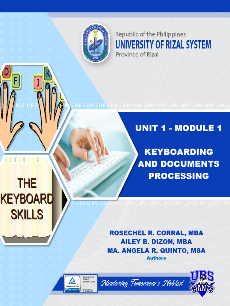 Unit 1 Module 1 Keyboarding | PDF | Computer Keyboard | Writing Implements