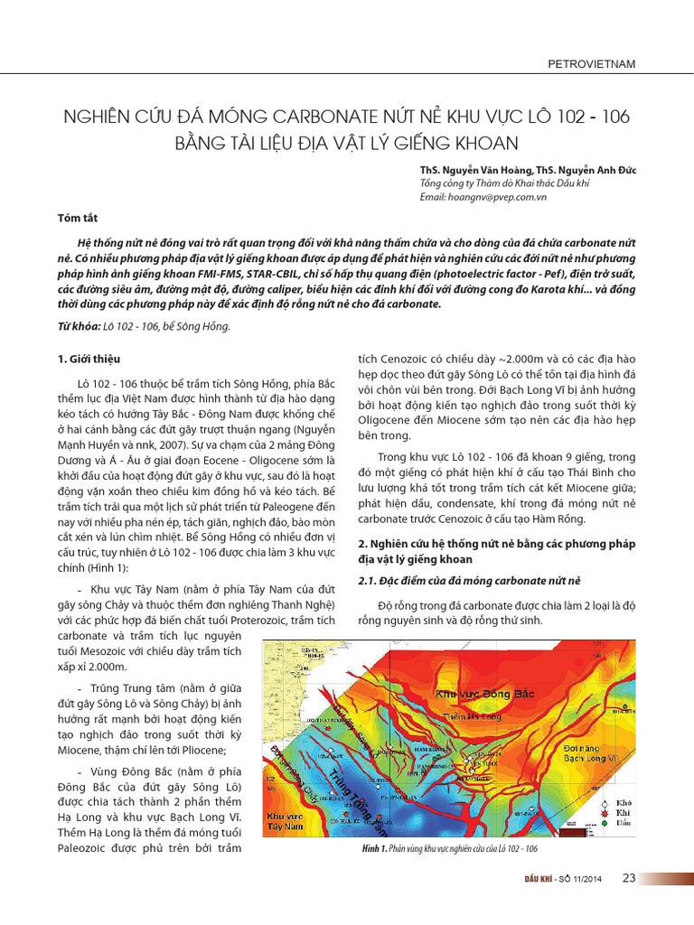 Nghiên C U Á Móng Carbonate N TN Khu V C LÔ 102 - 106 B NG Tài Li U AV ...