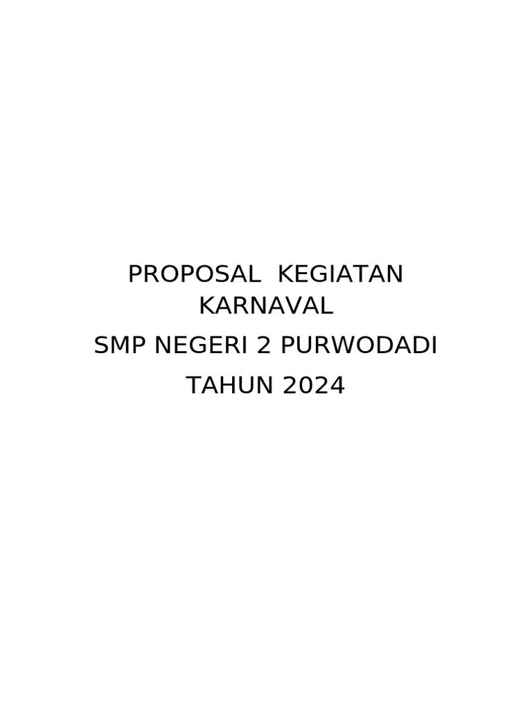 Proposal Kegiatan Karnaval | PDF