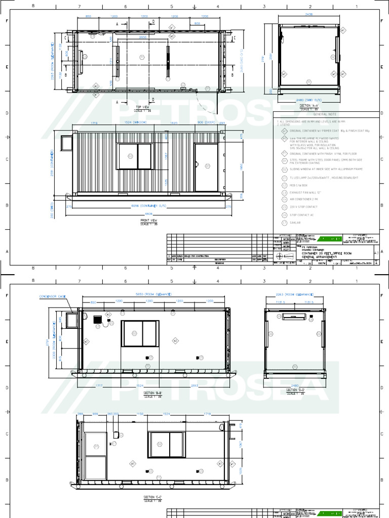 AMG-DWG-CT-0034 Container 20 FT - Office Room | PDF | Architectural ...