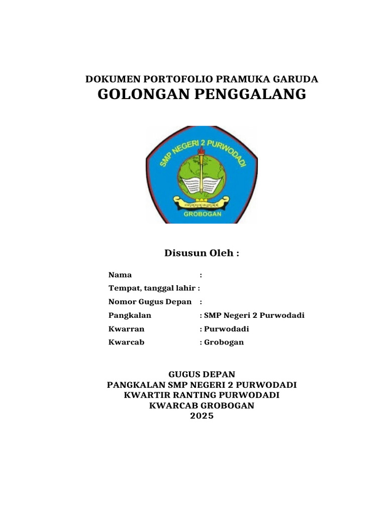 Portofolio Pramuka Garuda Penggalang 2025 | PDF