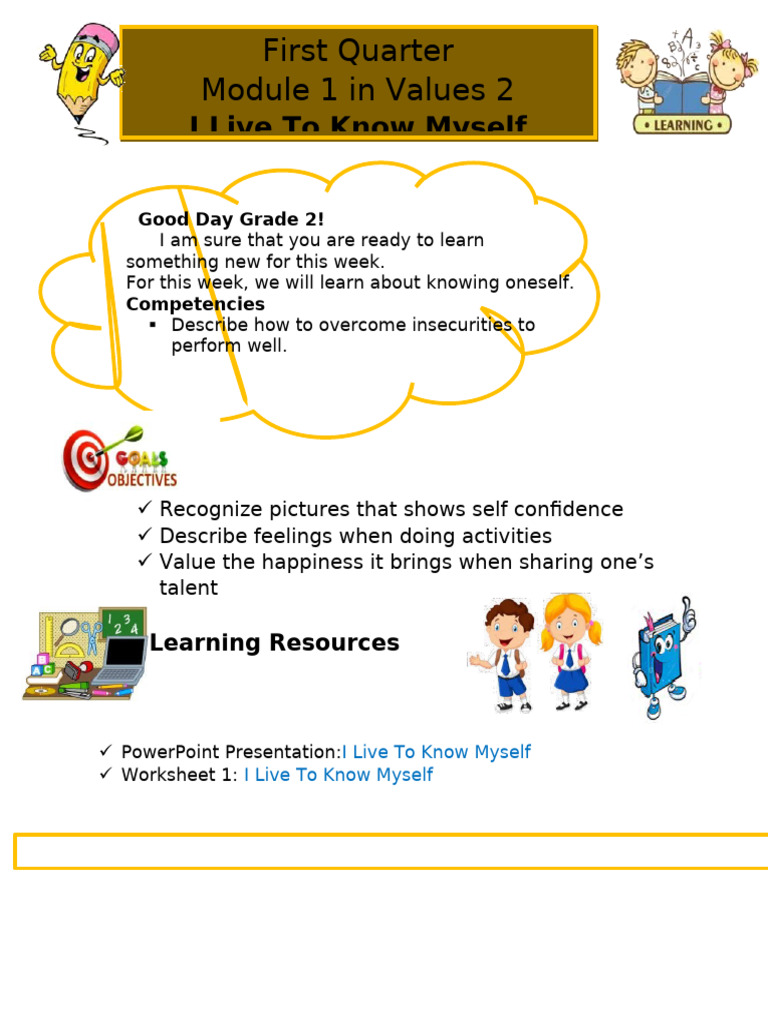 Values 2 Module 1 First Quarter | PDF