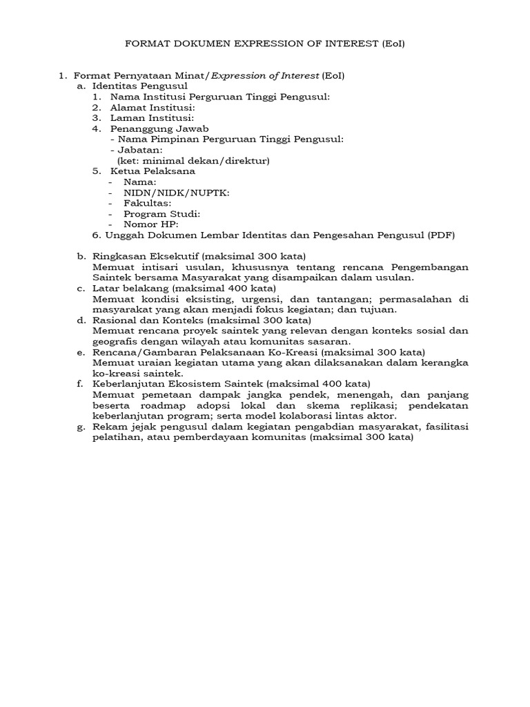 Format EoI | PDF
