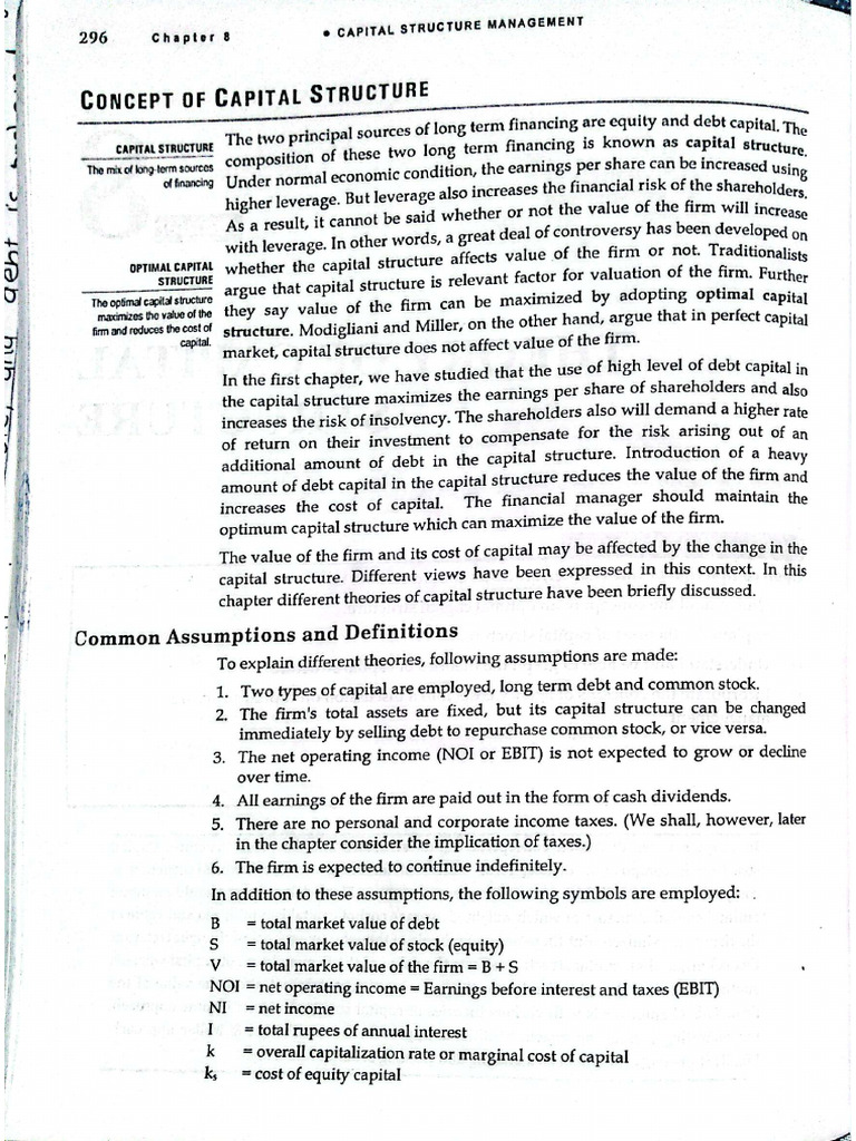 Thoery of Capital Structure | PDF