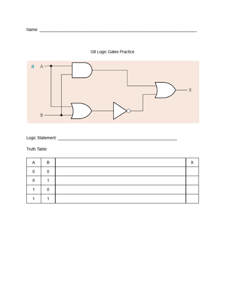 G8 Logic Gates Practice | PDF