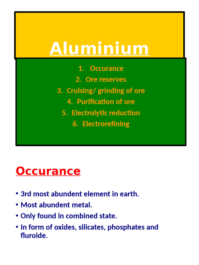 Aluminium Extraction and Purification Process | PDF | Aluminium Oxide ...