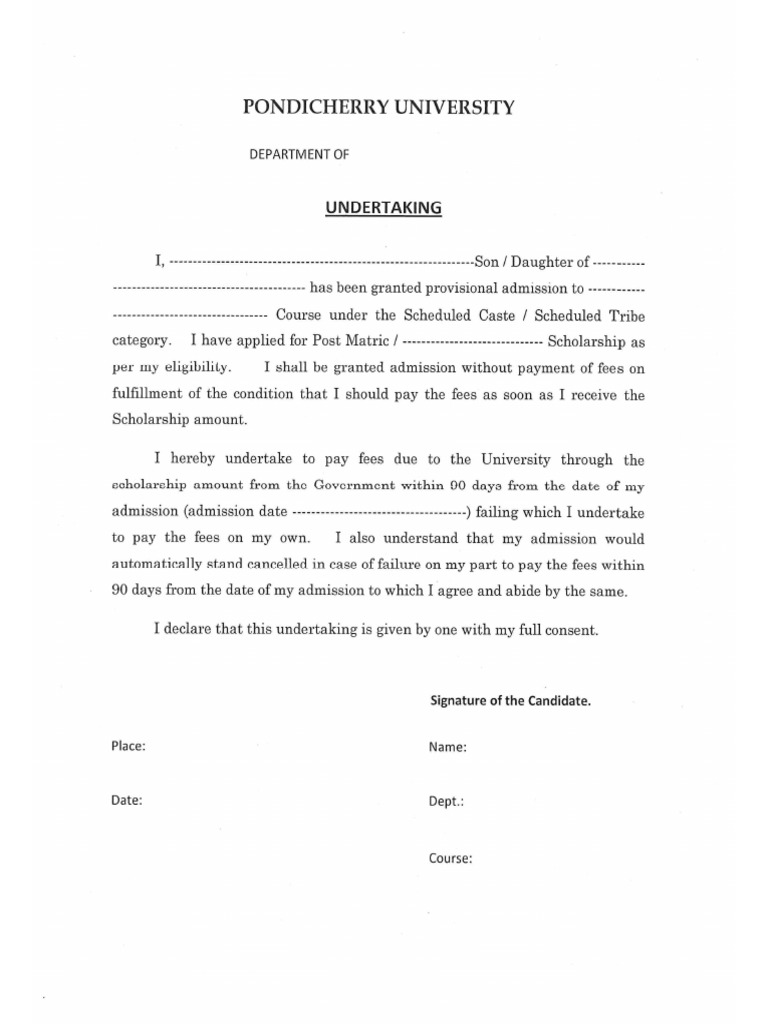 Undertaking Form | PDF