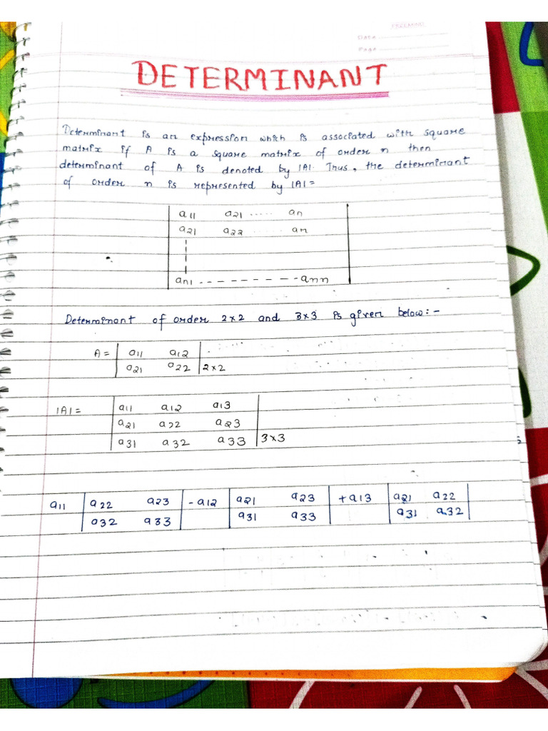 Maths Determinants Notes | PDF