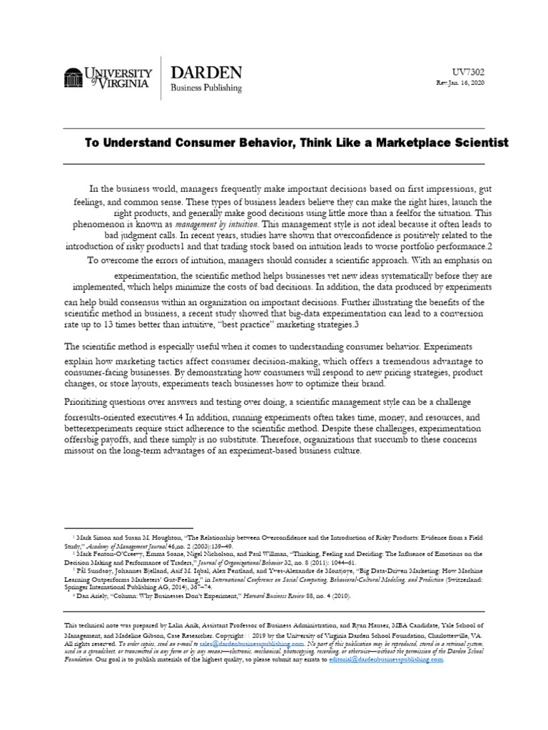 Understanding Consumer Behaviour | PDF | Experiment | Consumer Behaviour