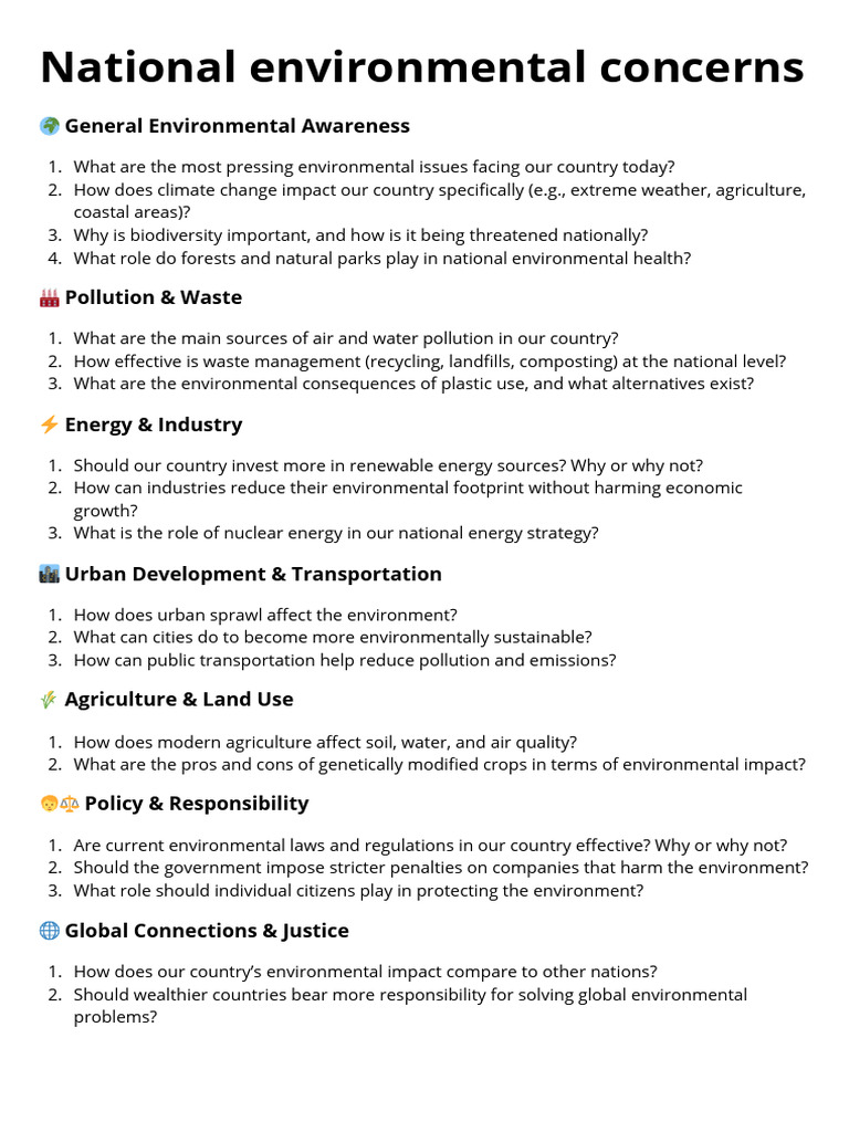 National Environmental Concerns | PDF