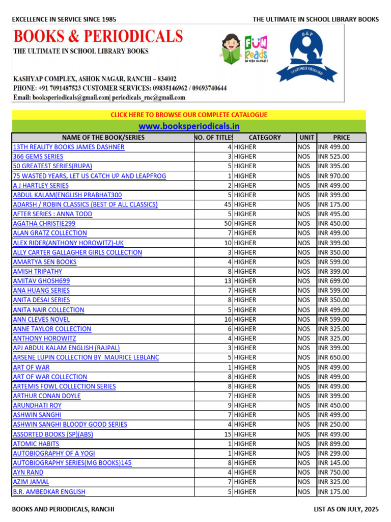Library Catalogue July | PDF