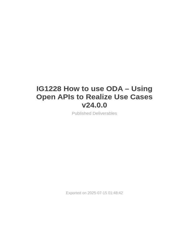 Using ODA with Open APIs: A Guide | PDF | Computing | Information ...